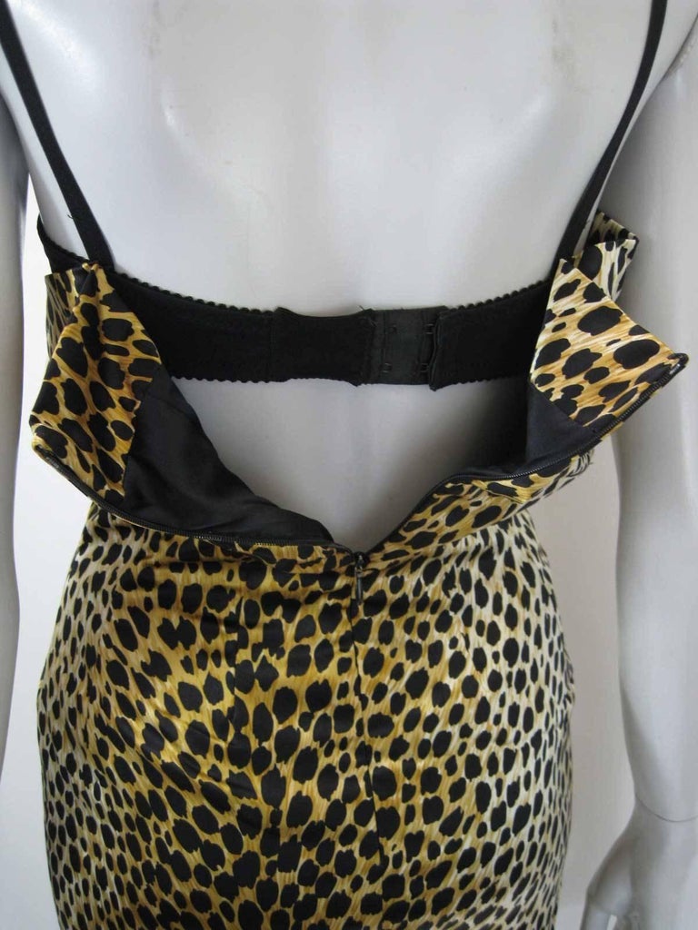 Dolce and Gabbana Leopard Print BodyCon Cocktail Dress with Bra Top at ...