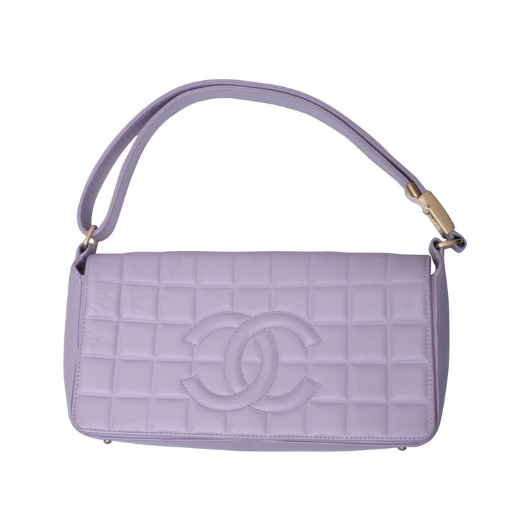 Chanel Cc Lilac Leather Quilted Handbag at 1stDibs | lilac leather handbag