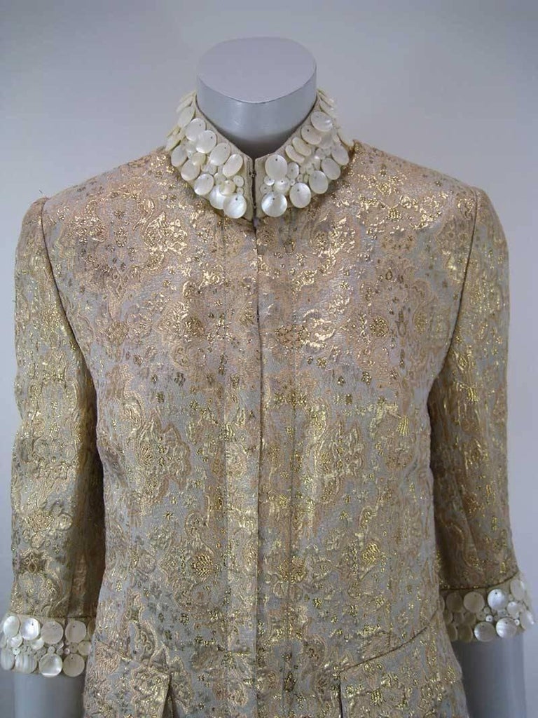 Dolce and Gabbana Gold Brocade Embellished Jacket For Sale at 1stDibs ...