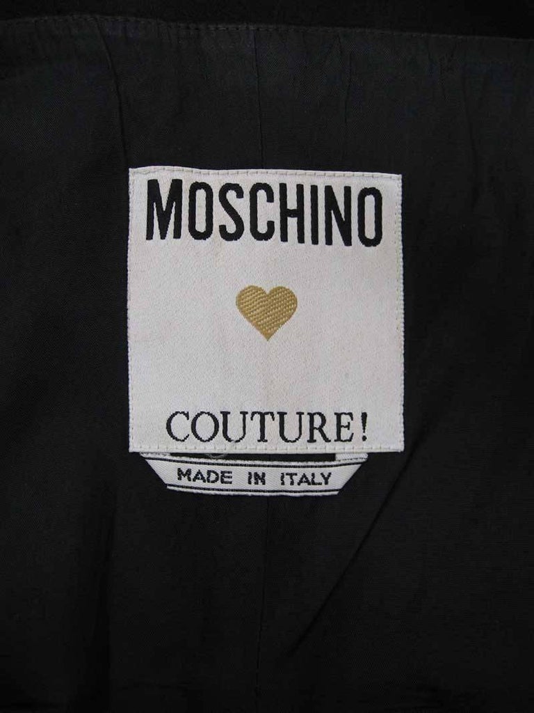 Iconic 1989 Moschino Couture Black Strapless Dinner Dress at 1stDibs