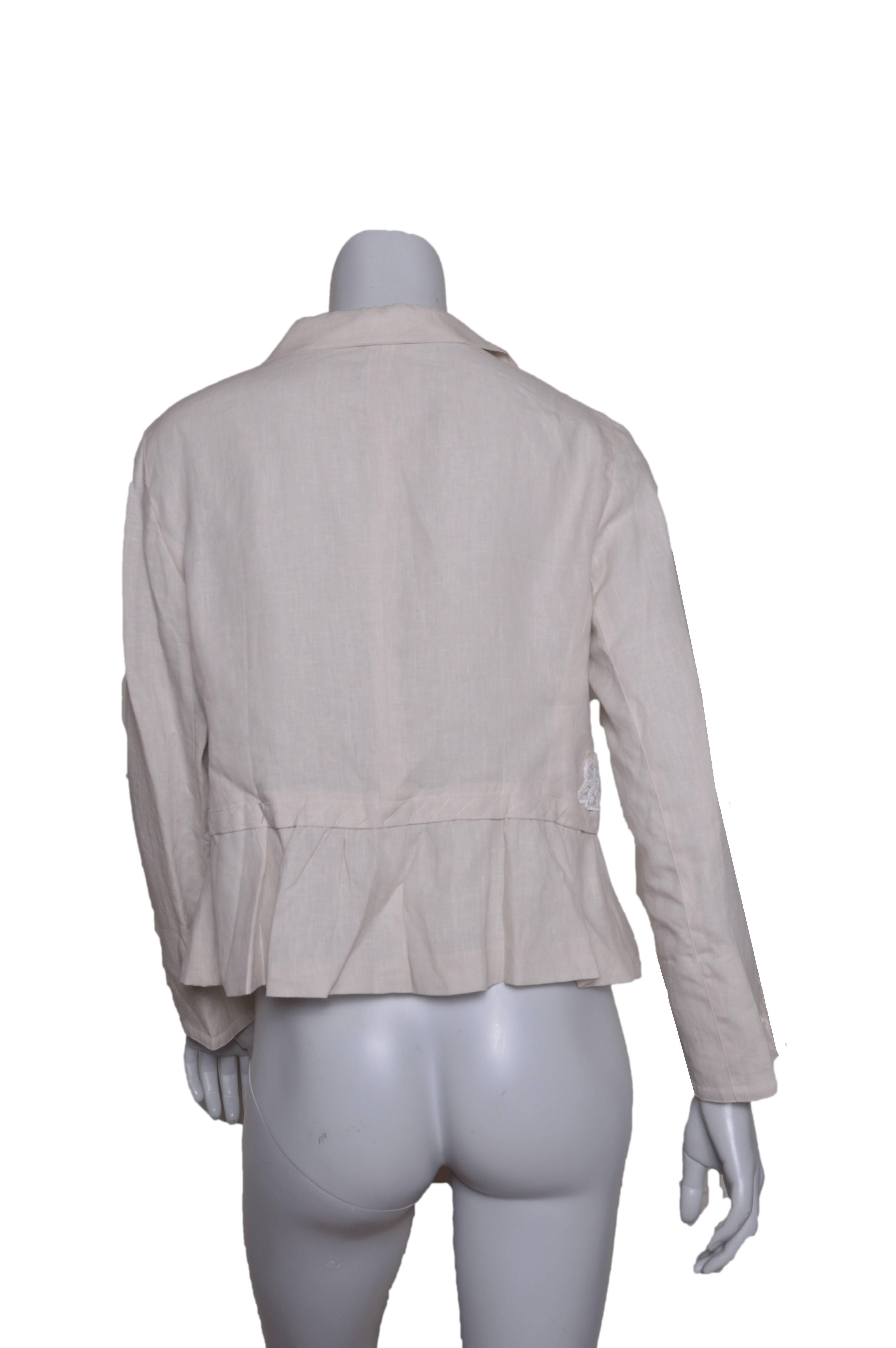 Prada Beaded Embroidered Linen Jacket at 1stDibs