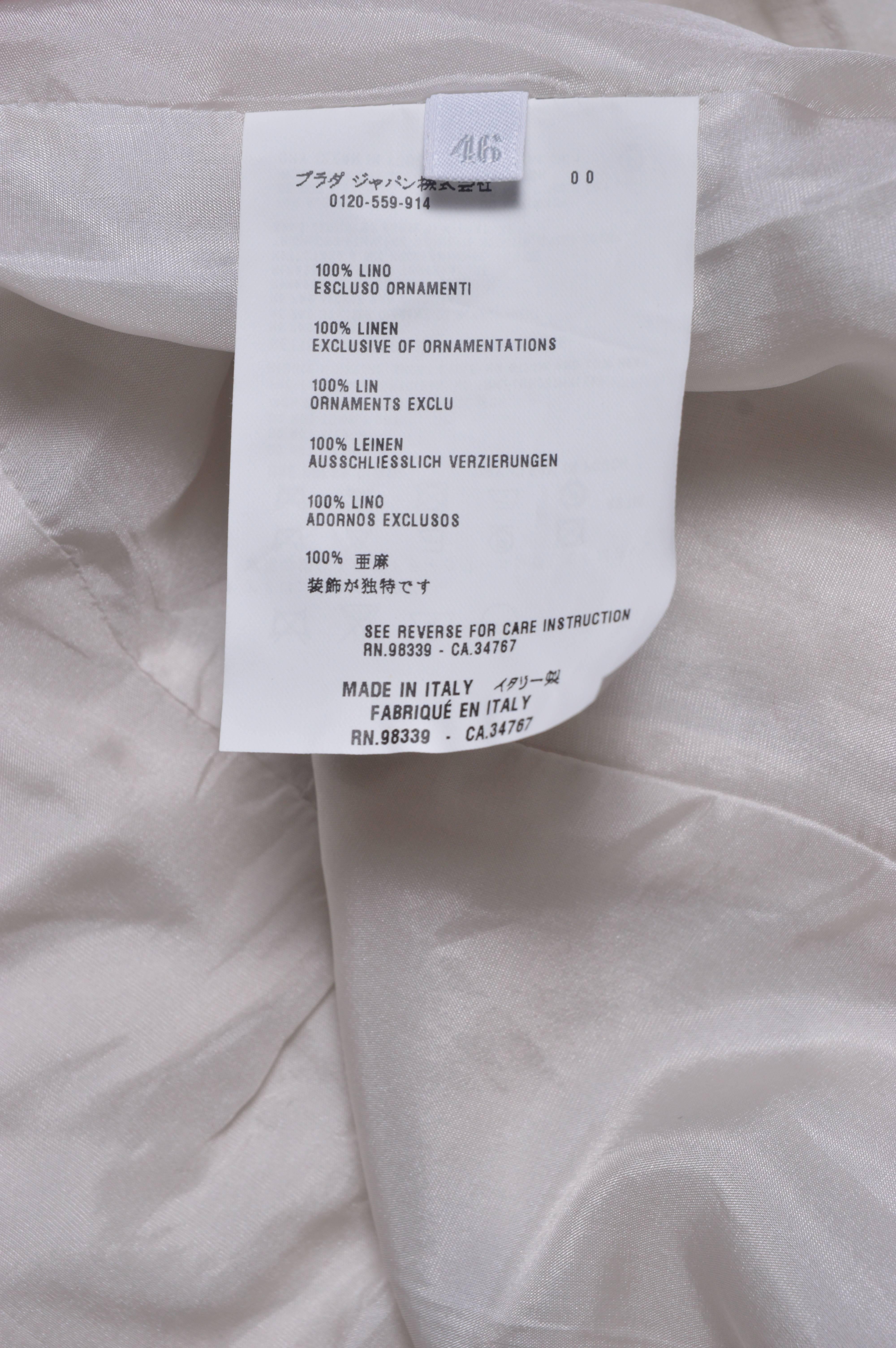 Prada Beaded Embroidered Linen Jacket at 1stDibs