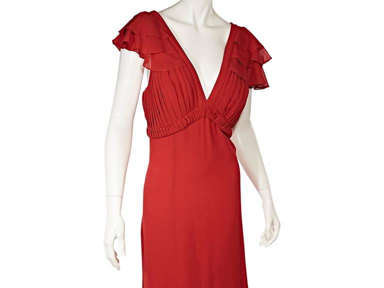 Red Escada Silk Gown For Sale at 1stdibs