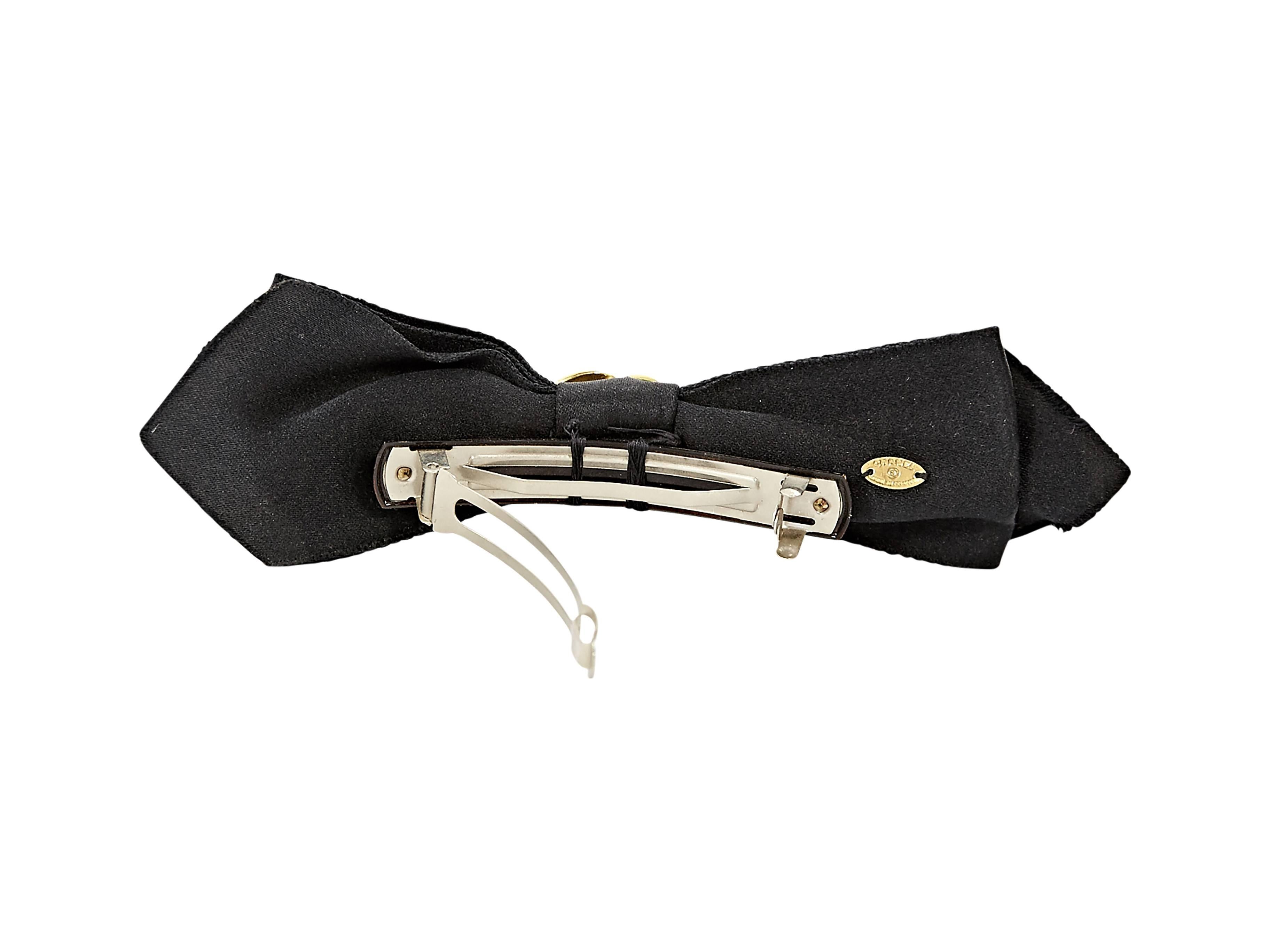 Black Chanel Satin Bow at 1stDibs