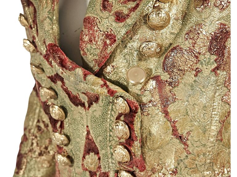 Gold and Red Balmain Metallic Brocade Jacket at 1stDibs | brocade ...
