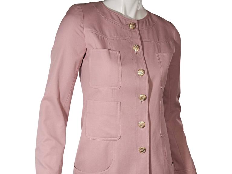 Pink Chanel Button-Front Jacket For Sale at 1stDibs | pink chanel jacket