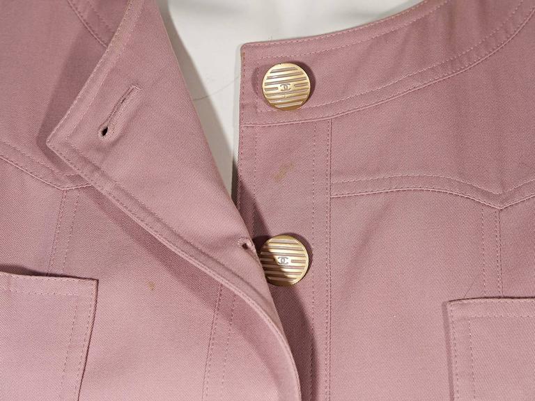 Pink Chanel Button-Front Jacket For Sale at 1stDibs | pink chanel jacket