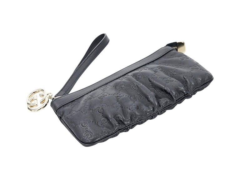 Black Gucci Embossed Guccissima Wristlet at 1stDibs