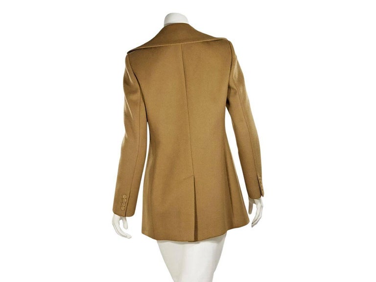 Tan Elie Tahari Wool Ruffle Coat For Sale at 1stDibs | tahari ruffle coat