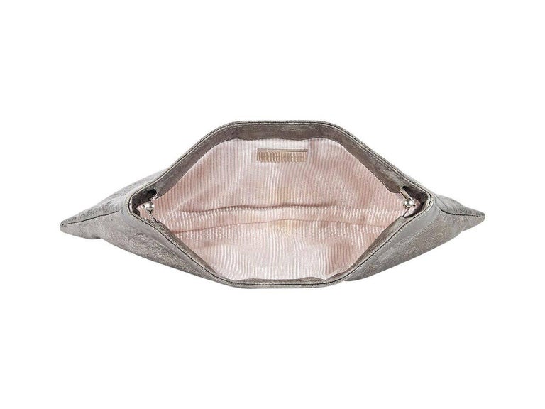 Metallic Grey Lauren Merkin Leather Eve Clutch For Sale at 1stDibs ...