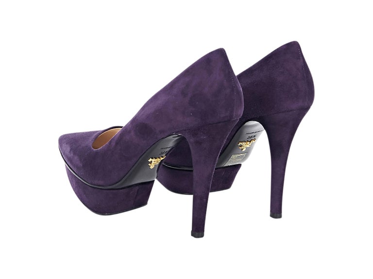 Purple Prada Suede Platform Pumps at 1stDibs | purple platform pumps