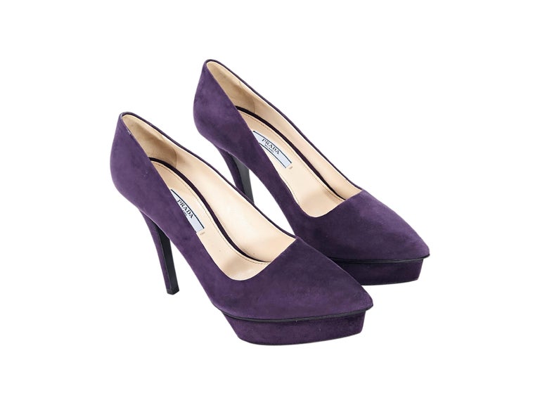 Purple Prada Suede Platform Pumps at 1stDibs | purple platform pumps