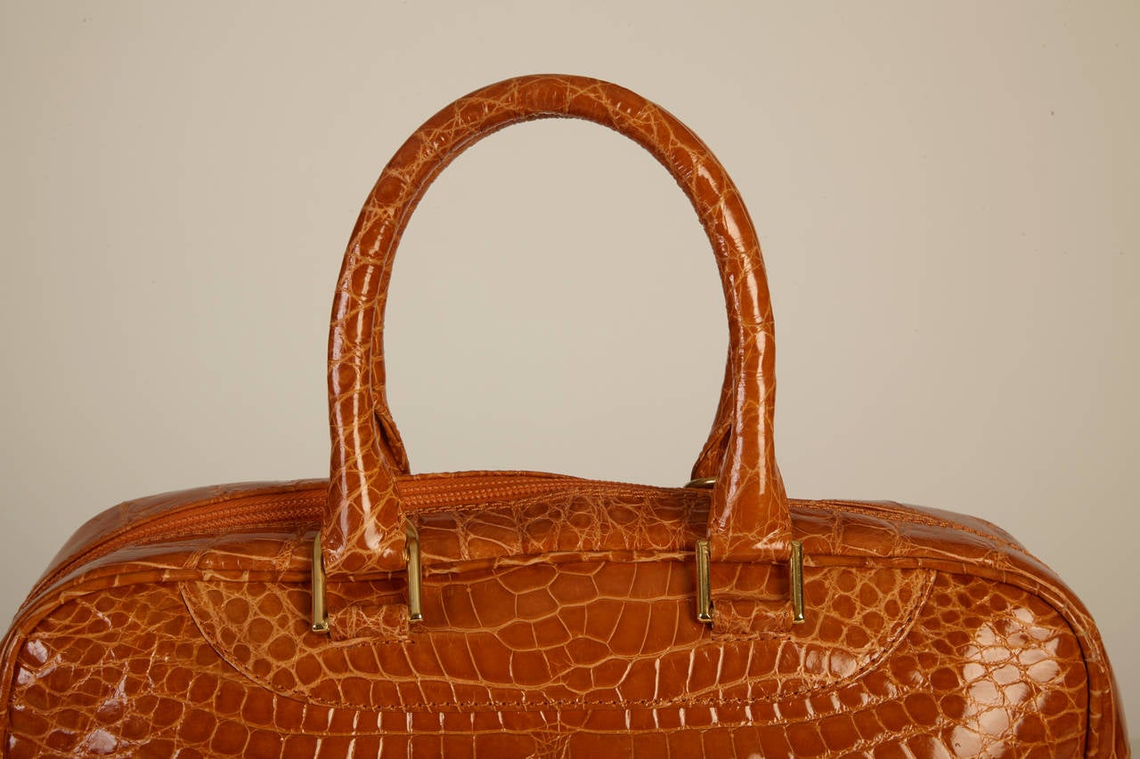 Suarez Orange Alligator Handbag at 1stDibs | suarez handbags