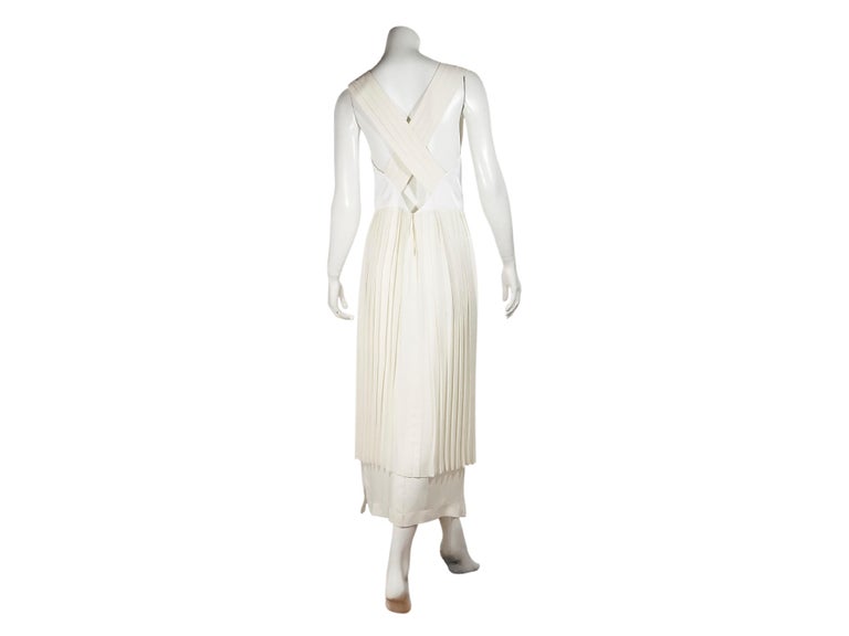 White Edun Pleated Silk Sleeveless Dress For Sale at 1stDibs