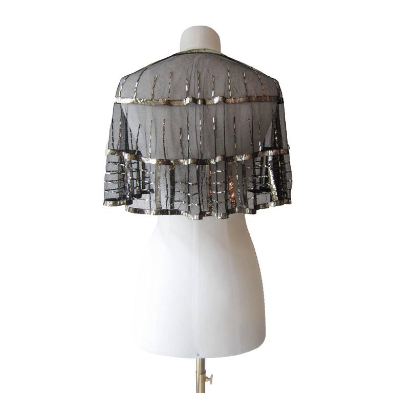 Art Deco Silver Sequins Cape circa 1920s at 1stDibs | art deco cape
