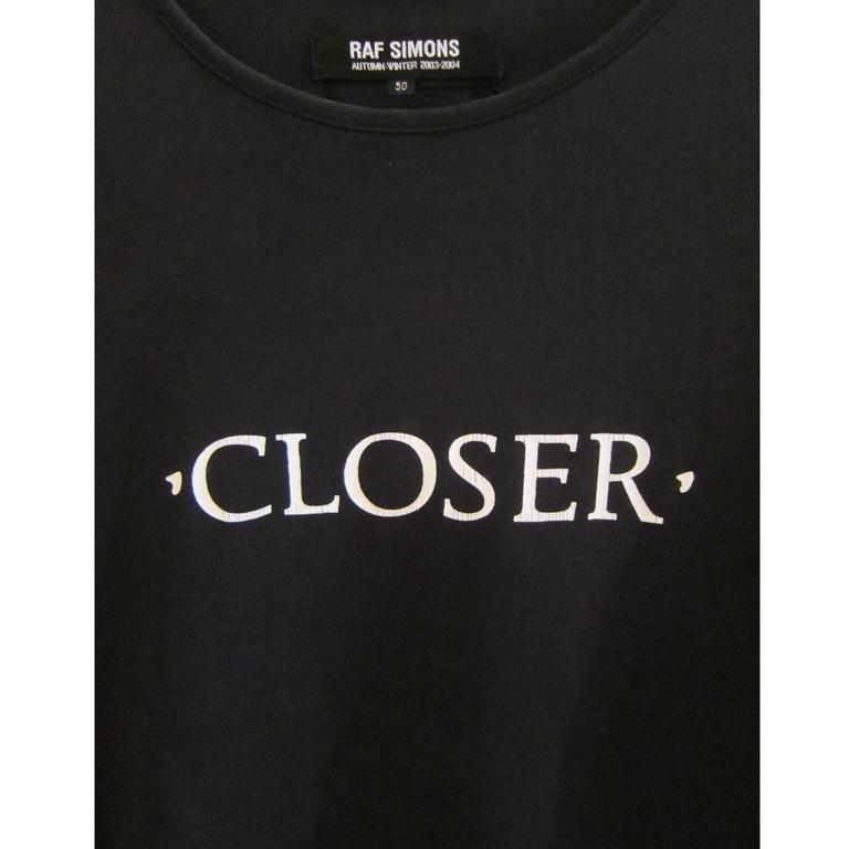 Raf Simons Black Closer T Shirt Peter Saville AW 2003-2004 at 1stDibs ...