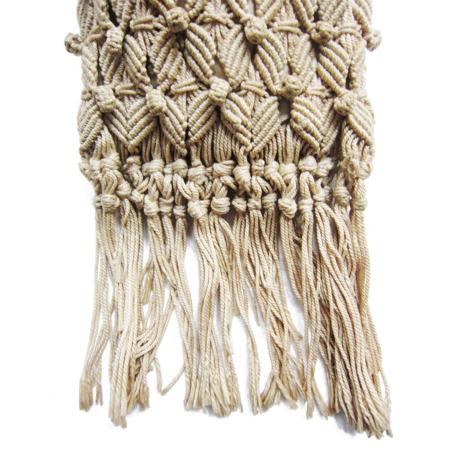 Macrame Crafted Purse Bag 1960s at 1stDibs