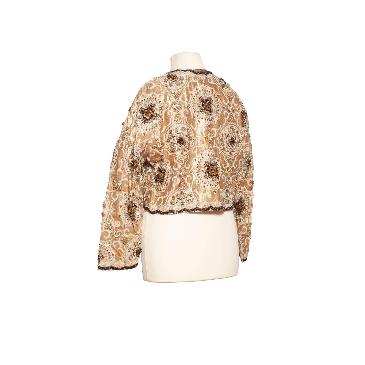 Golden Beaded Bolero Jacket 1960's at 1stdibs
