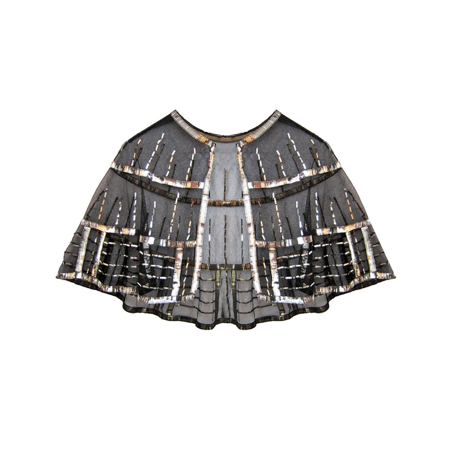 Art Deco Silver Sequins Cape circa 1920s at 1stDibs | art deco cape