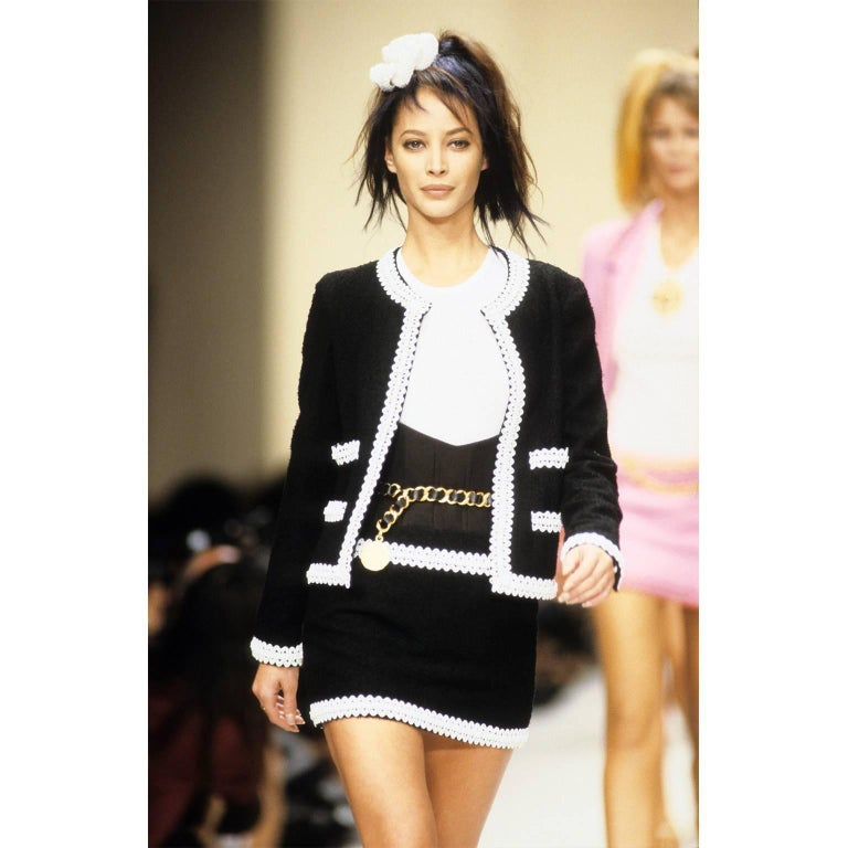 Chanel Black Wide Corset Zip Belt, S / S 1994 For Sale at 1stDibs