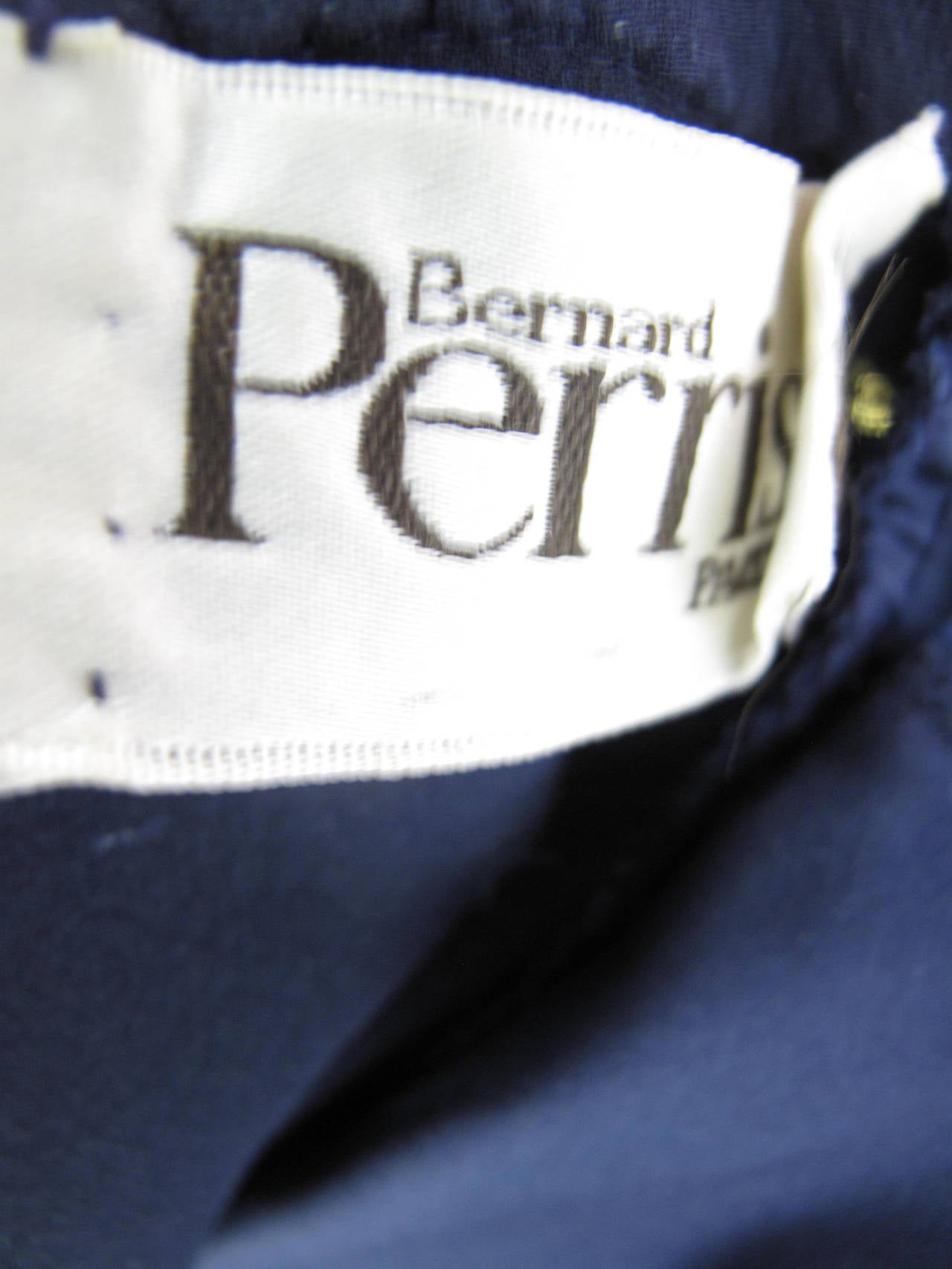 Bernard Perris Navy Silk Top with Arrow Beading at 1stDibs
