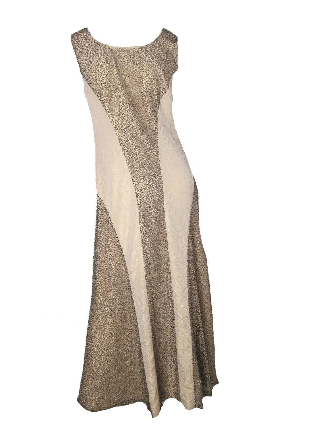 Chanel Evening Gown with Metallic Thread and Beading For Sale at 1stdibs