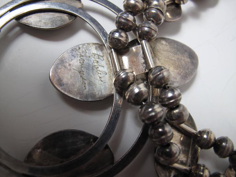 Bobby Thompson Turquoise Navajo Shadowbox Squash Blossom Necklace- sale ...