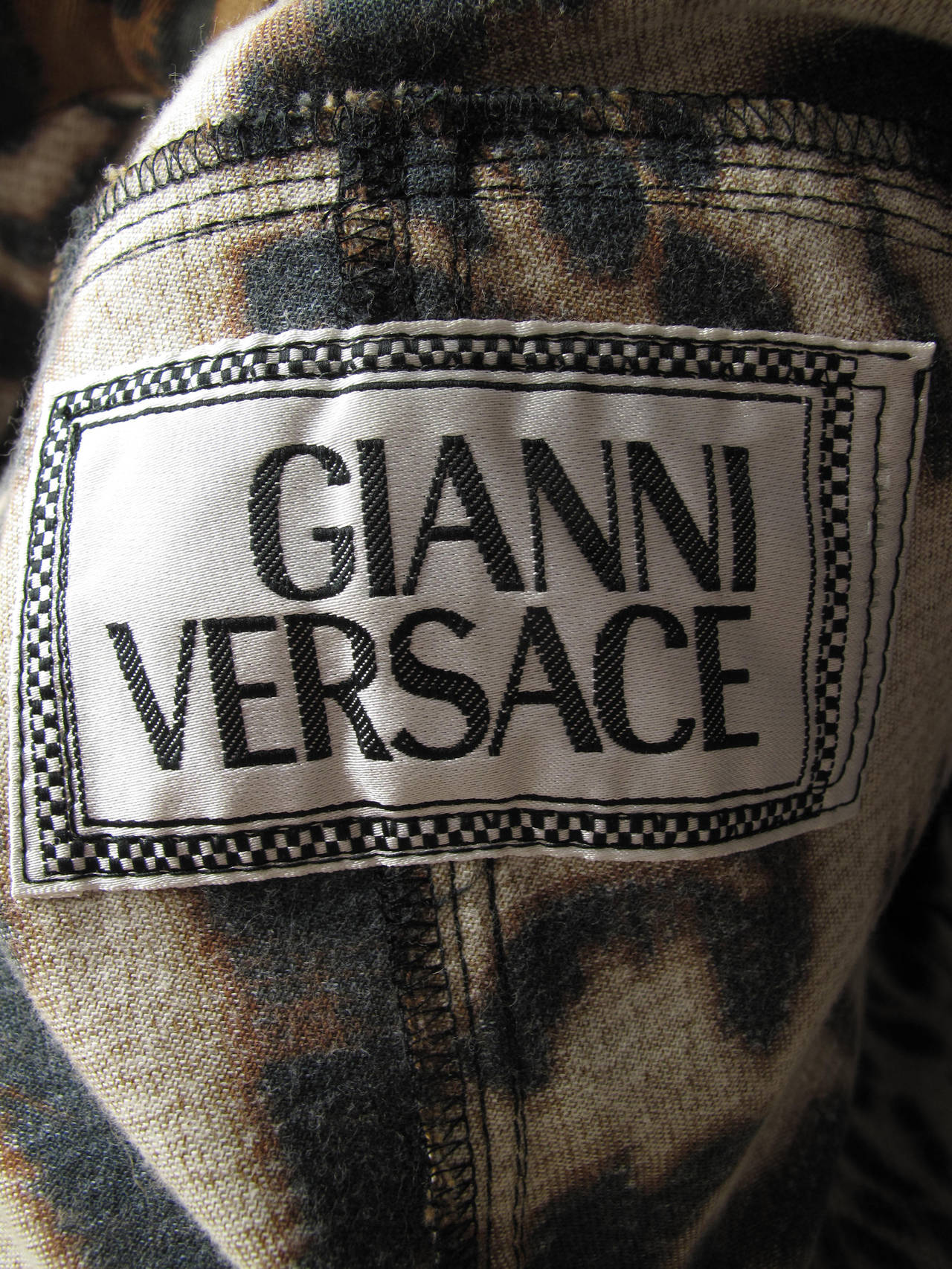 1992 Gianni Versace Leopard Denim Jacket and Jeans at 1stDibs