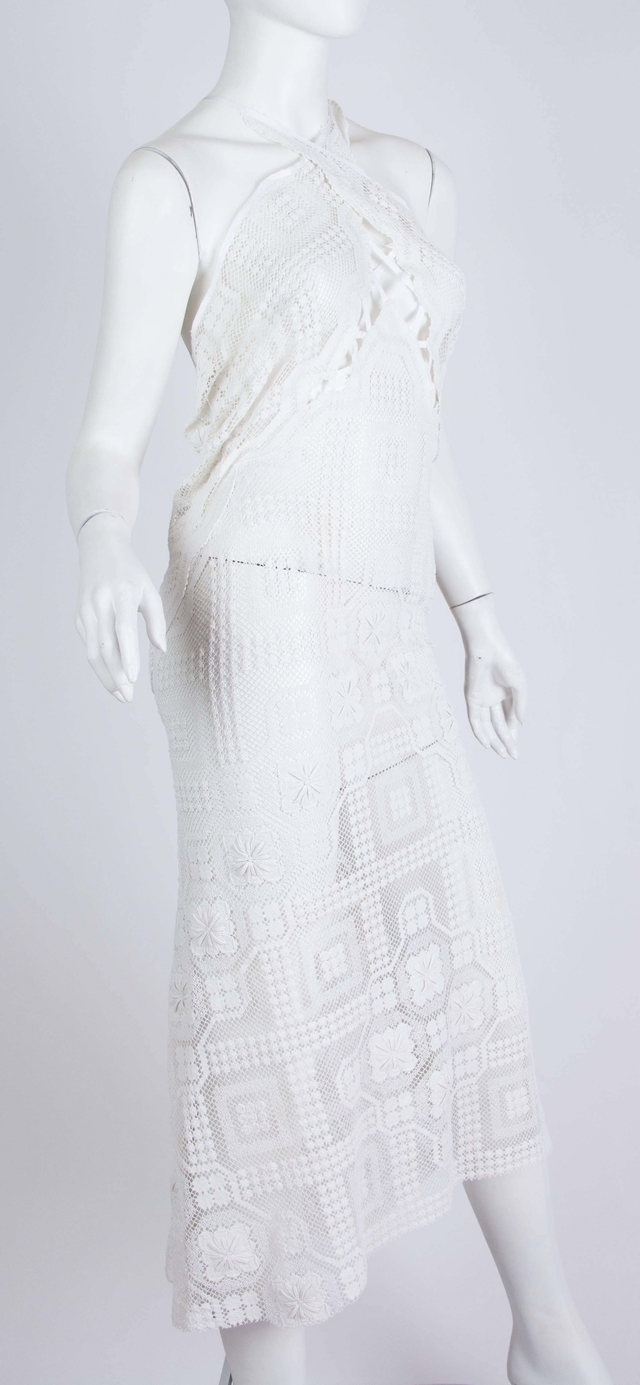 Handmade Lace Backless Dress at 1stDibs