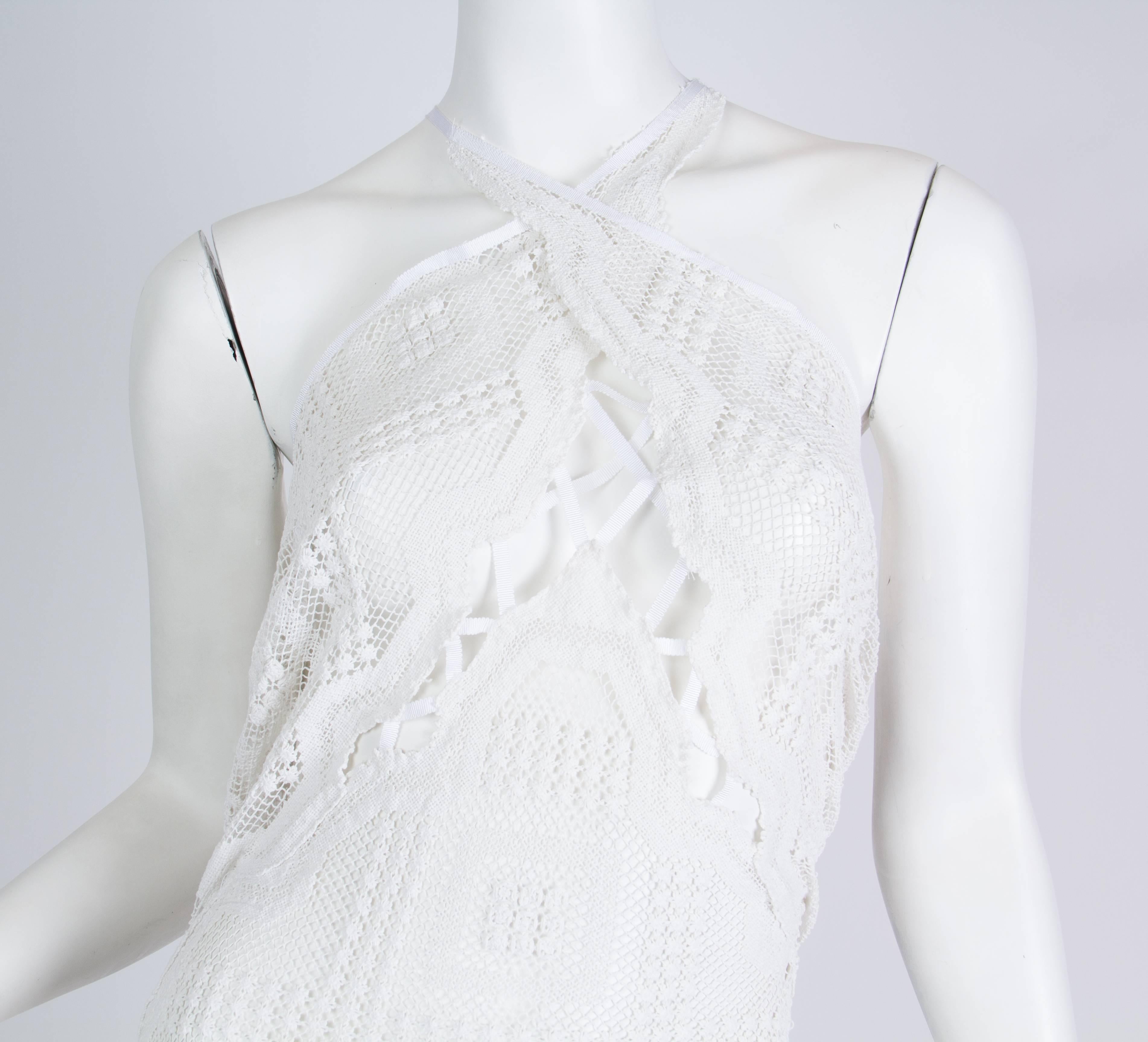 Handmade Lace Backless Dress at 1stDibs