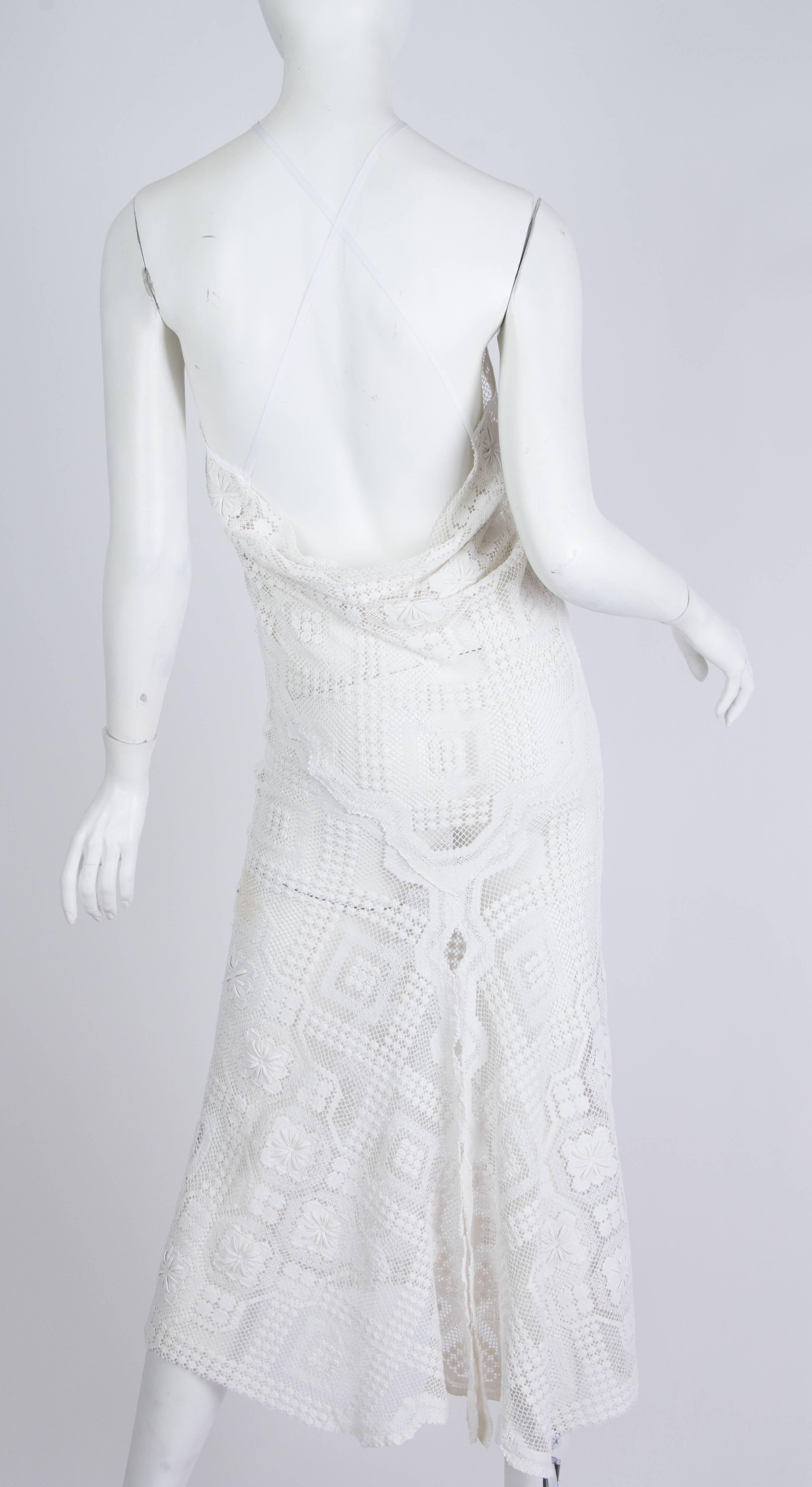 Handmade Lace Backless Dress at 1stDibs