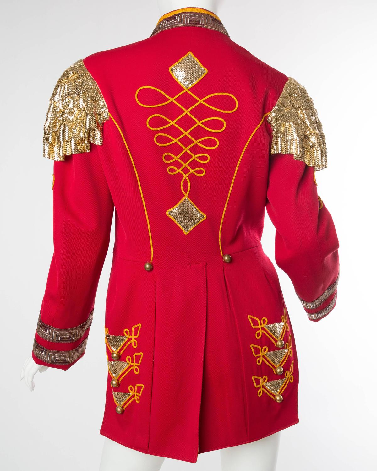 Vintage Military Band Jacket with Metal Mesh Details For Sale at 1stdibs