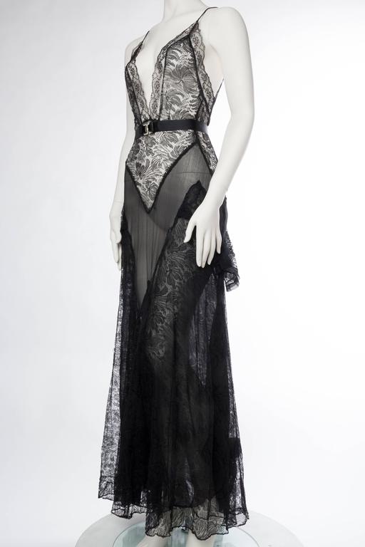 1930s Sheer Silk Gown With Victorian Lace At 1stdibs