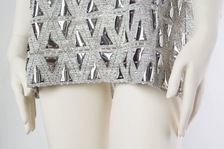 Space chic Mod 1960s Metallic Silver Micro-Mini Dress at 1stDibs