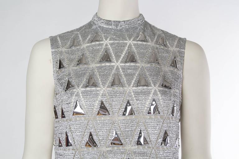 Space chic Mod 1960s Metallic Silver Micro-Mini Dress at 1stDibs