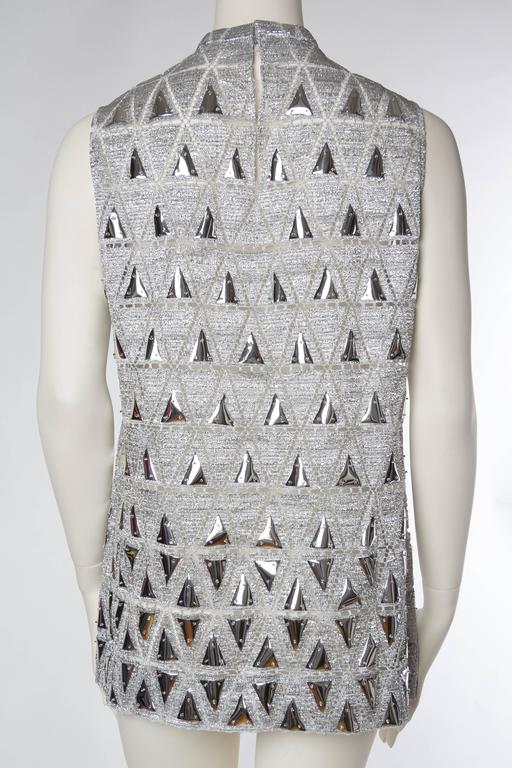 Space chic Mod 1960s Metallic Silver Micro-Mini Dress at 1stDibs