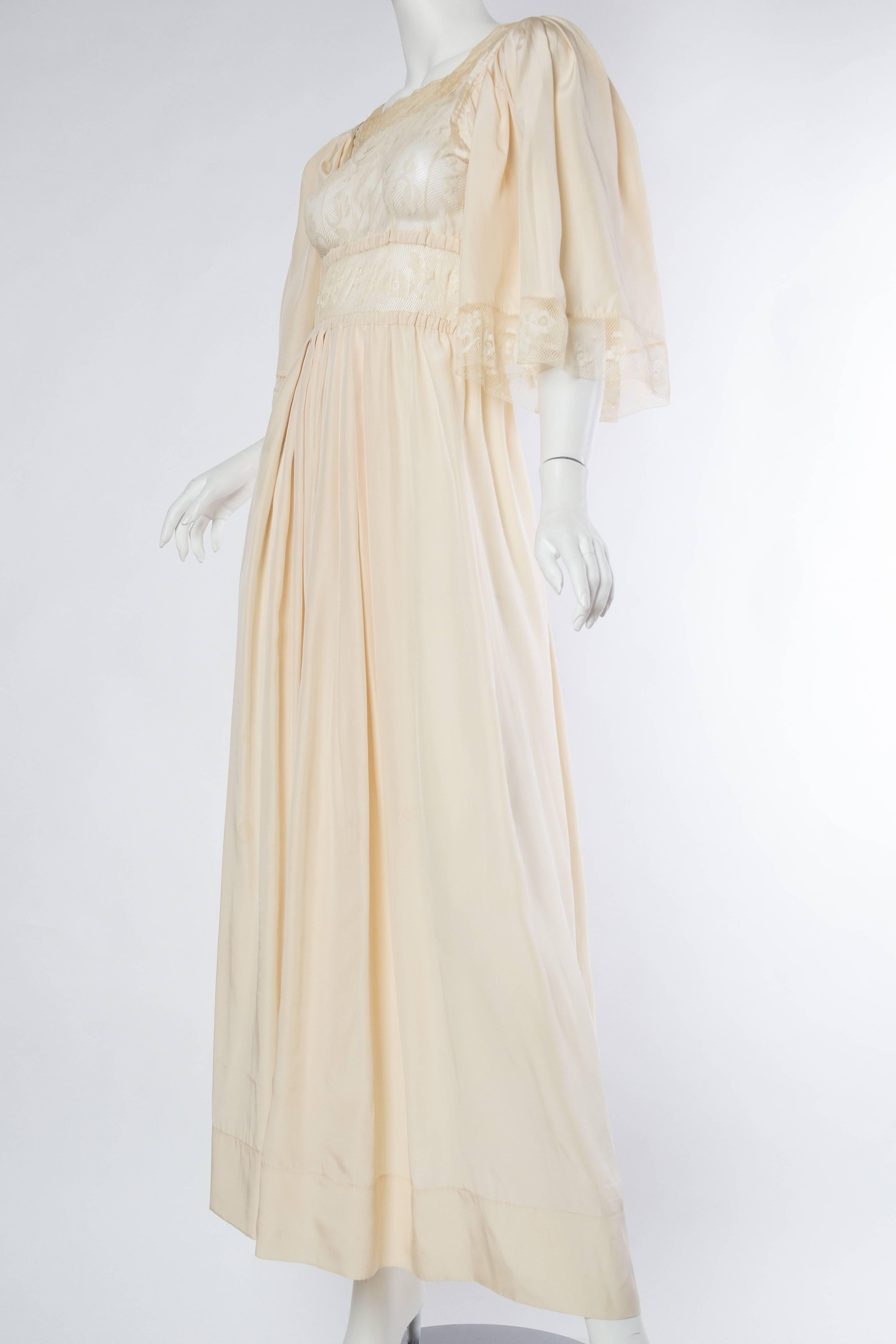 Edwardian Silk and Lace Negligee Dress at 1stDibs
