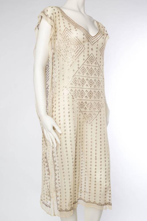 1920s Egyptian Assuit Net and Silver Dress at 1stDibs | assuit dress ...