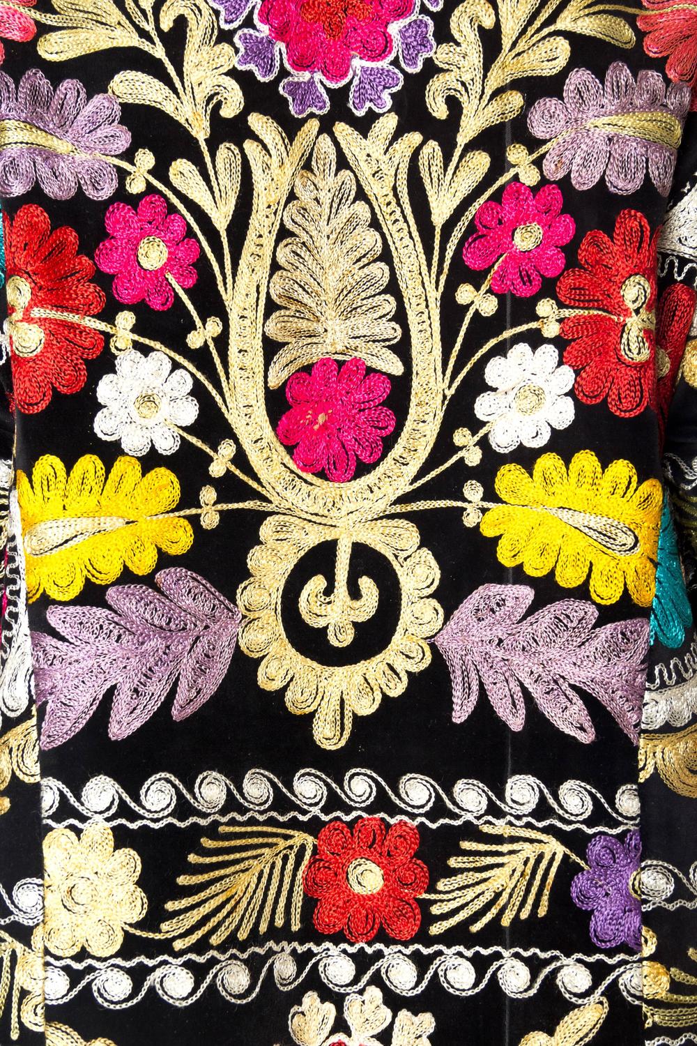 1960s Embroidered Velvet BoHo Coat For Sale at 1stdibs