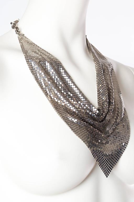 Silver Gianni Versace Metal Mesh Medusa Necklace at 1stDibs