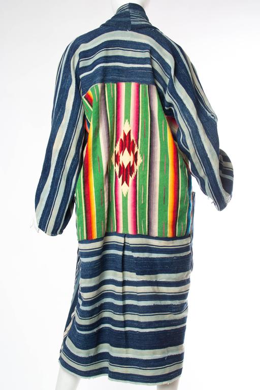 Duster made from Antique African Indigo and Native American Saltillo at ...