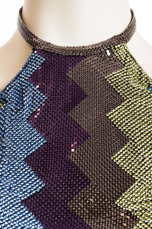 1990s Gianni Versace Metal Mesh and Crystals Backless Dress at 1stDibs ...