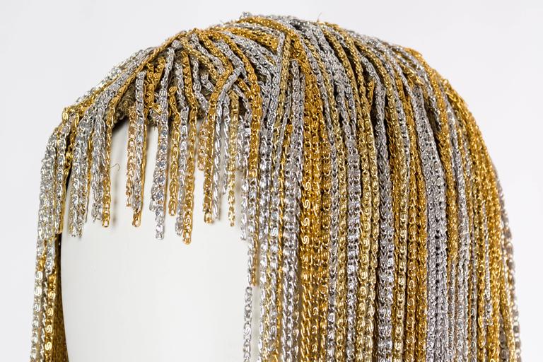 Sensual Metal Chain Wig at 1stDibs | gold chain wig, gold metal wig ...