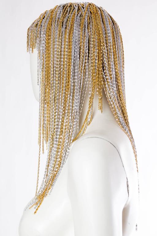 Sensual Metal Chain Wig at 1stDibs | gold chain wig, gold metal wig ...