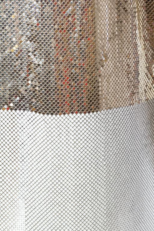 MORPHEW COLLECTION Silver and White Metal Mesh Deco Patterned Cocktail ...