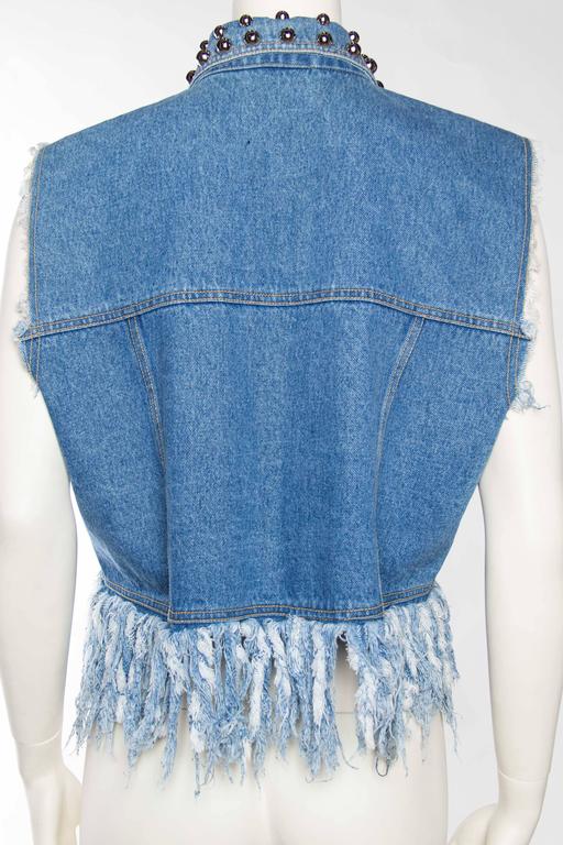 Chrome Studded Denim Vest at 1stDibs
