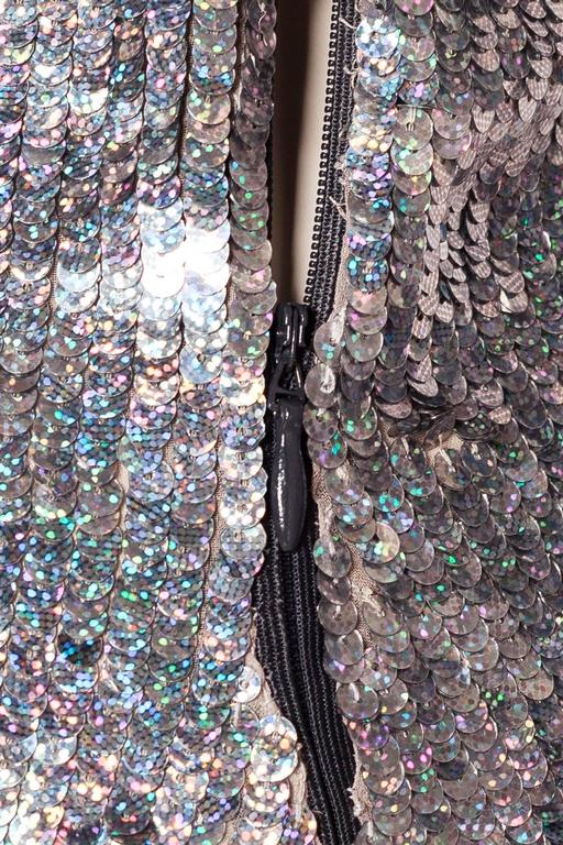 Badgley Mischka Silver sequin backless gown at 1stDibs | backless sequin gown, silver sequin gown