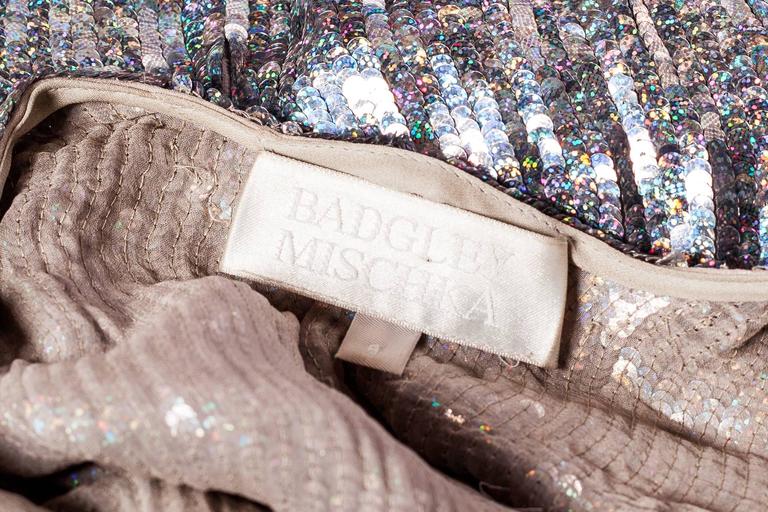 Badgley Mischka Silver sequin backless gown at 1stDibs | backless sequin gown, silver sequin gown