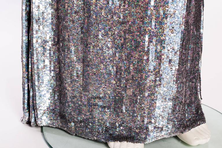 Badgley Mischka Silver sequin backless gown at 1stDibs | backless sequin gown, silver sequin gown