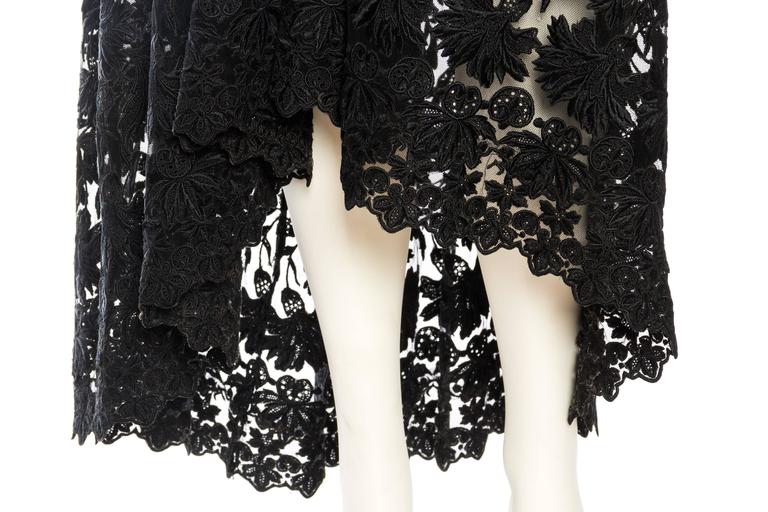 Sheer Victorian Lace Net Dress with Floral Embroidery at 1stDibs